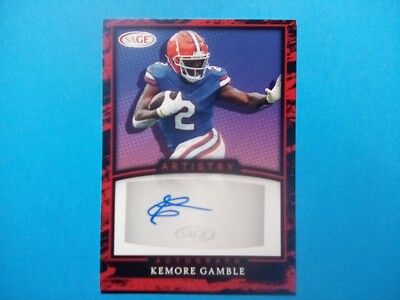 2022 Sage Artistry Football #A-KG Autograph Red Kemore Gamble SP RC | eBay
