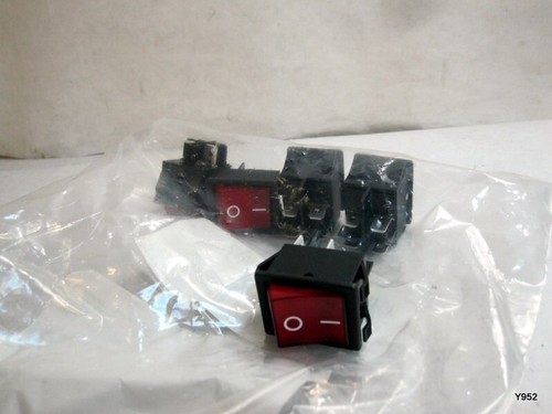 5pcs R5BBLKREDFF3 SWITCH, ROCKER, DPST, 20A, 125VAC, BLACK; Switch | eBay