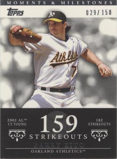 2007 Topps Moments & Milestones - Barry Zito #49-159 2002 AL Cy Young ...