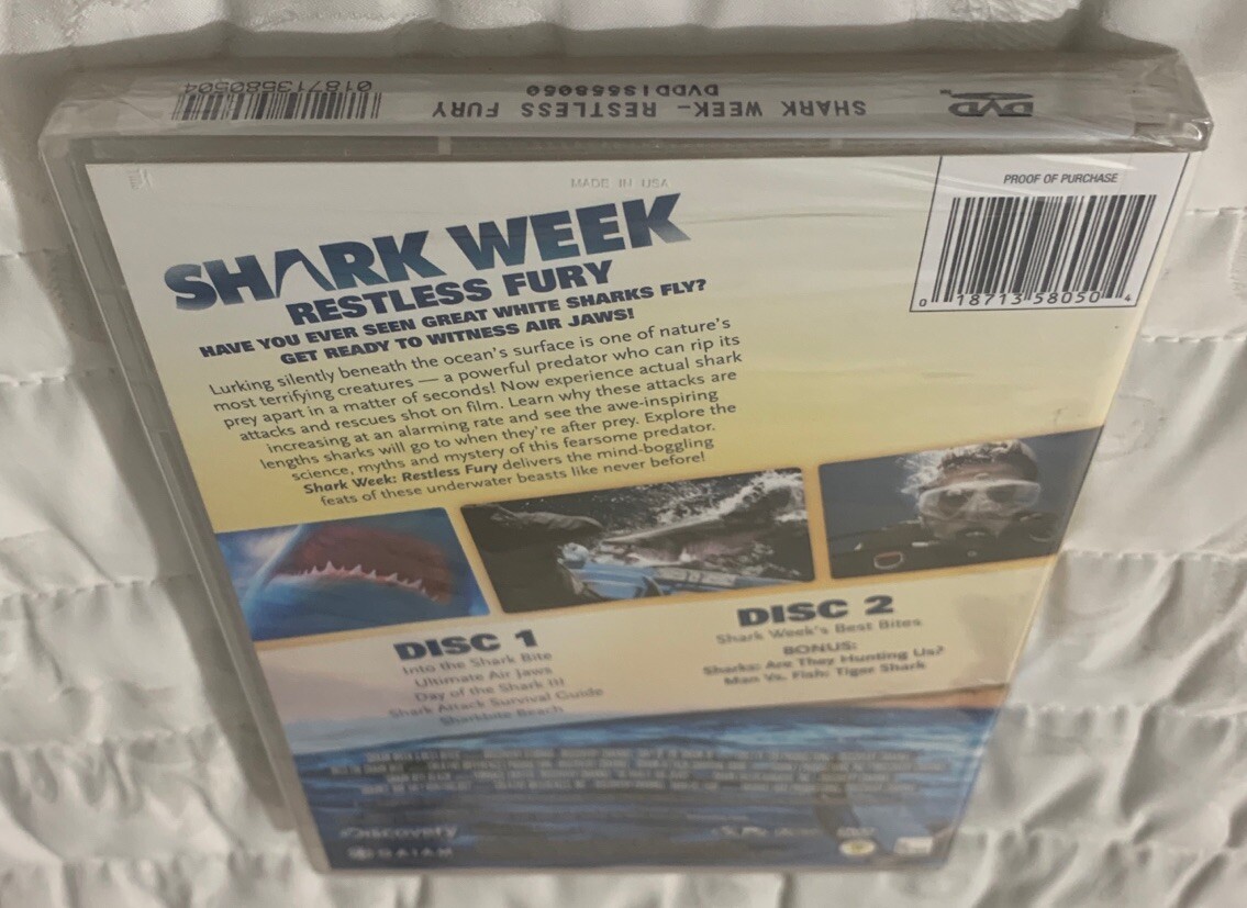 Shark Week Restless Fury DVD Discovery Channel Wildlife 2 Discs Sealed ...