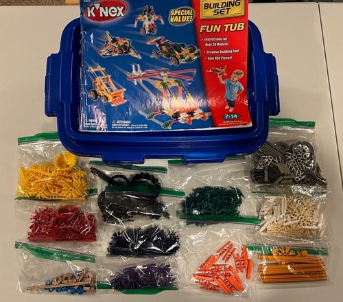 K'NEX Blue Special Value Fun Tub Building Set with 377 Total pcs Manual ...
