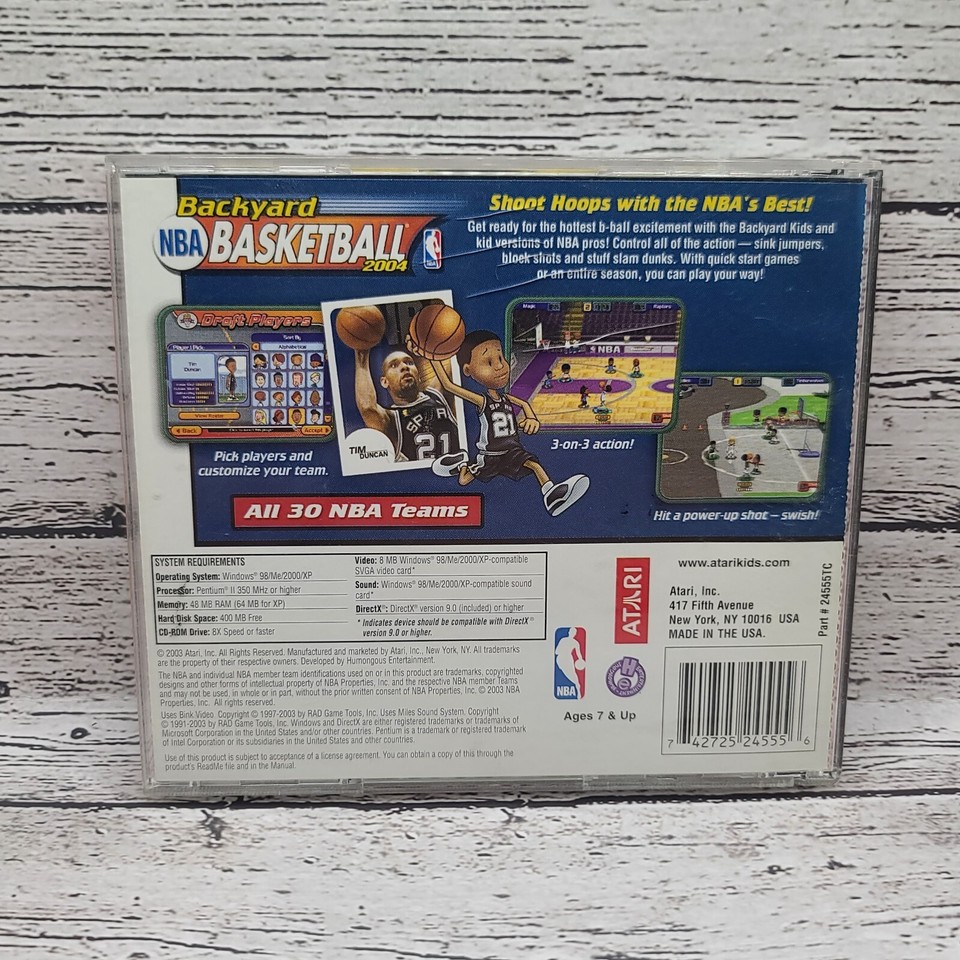 NBA Backyard Basketball 2004 Tim Duncan (PC Game CD-ROM) 742725245556| eBay