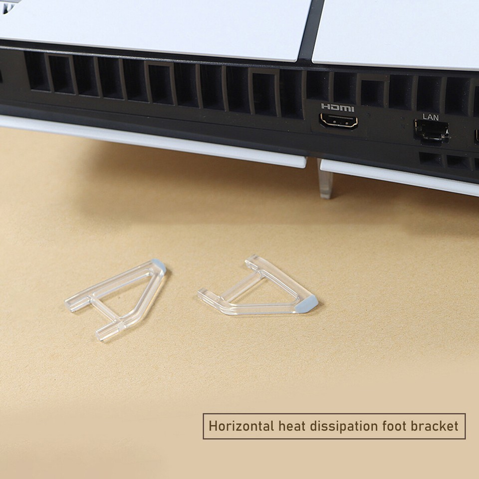 2X Horizontal Stand for PS5 Slim Disc Edition Console Cooling Feet ...