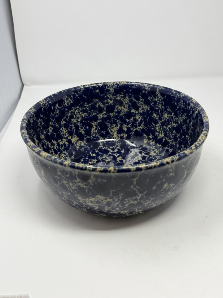 Vintage Bennington Potters Large Serving Bowl #2055 Blue Agate Swirl ...