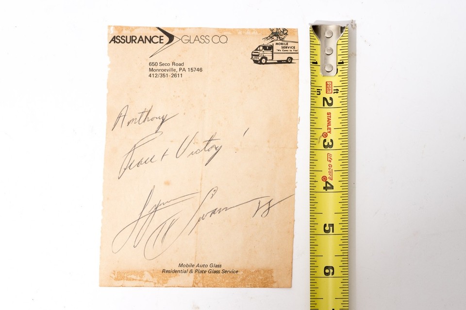 Lynn Swann Autograph Signature on Paper, Pittsburgh Steelers, 1970s ...