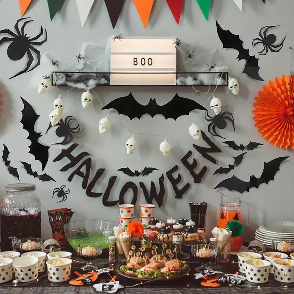 Bat Halloween Decoration 3D Sticker Housing Decoration 120 Bats ...