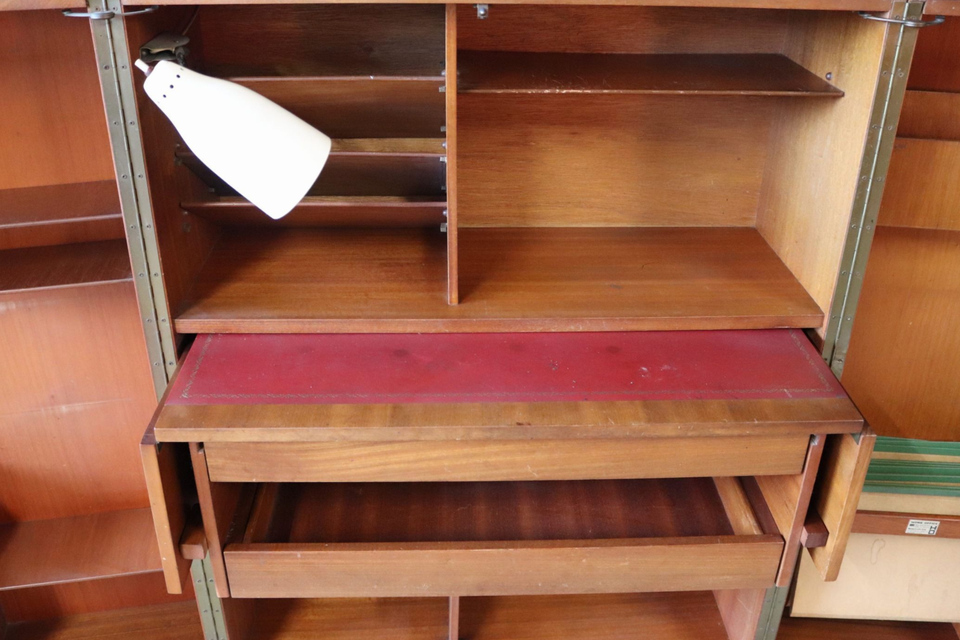 Mid Century Teak Newcraft Home Office Magic Box Style Foldaway Desk ...