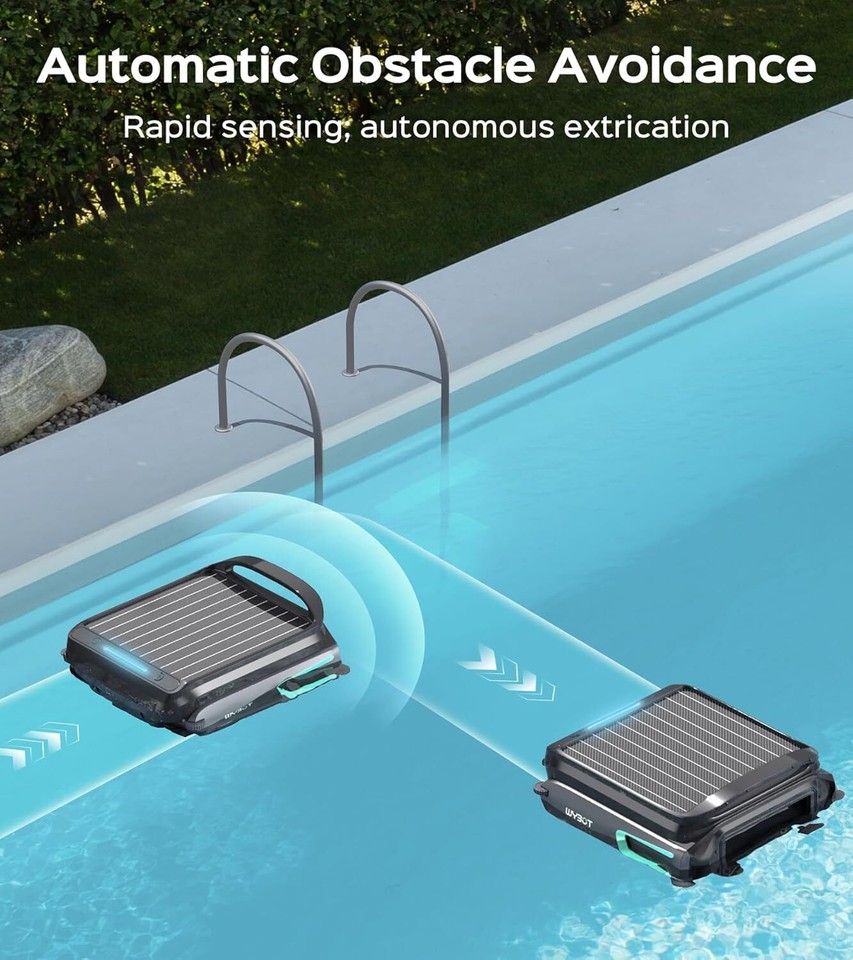 Wybot F1 Solar Powered Pool Surface Cleaner Robot Cordless Pool Skimmer ...