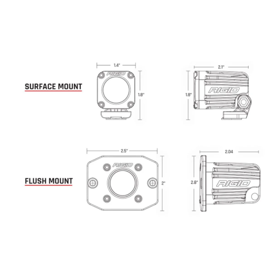 Rigid Industries | 20511 Ignite Series 1"x2" 12W Spot Beam LED Light ...