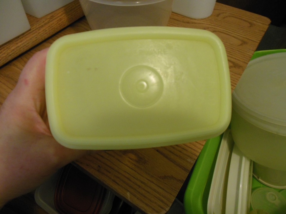 Tupperware 1243 Yellow Shelf Saver Container w/ Lid 1244 | eBay