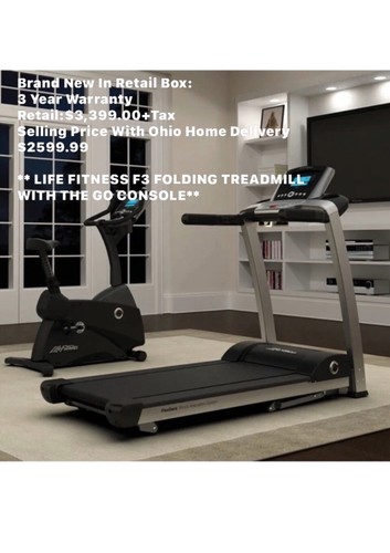 LIFE FITNESS F3 FOLDING TREADMILL(Free Ohio Home Delivery ...
