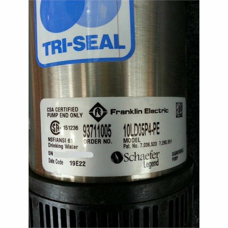 Schaefer 10LD05P4-PE 4" 10 GPM 1/2 HP 230V 3-wire Submersible Pump | eBay