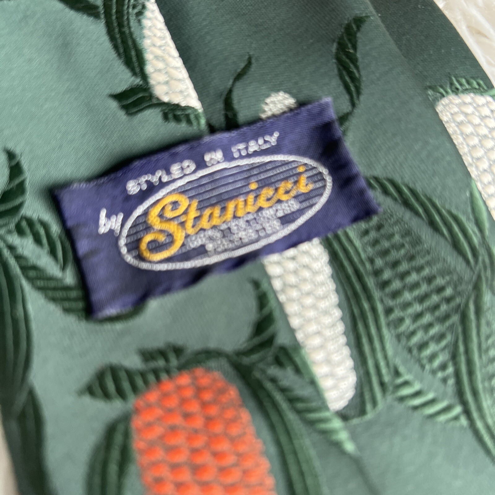 1960’s Corn Tie Men's Vintage Wide 4” Art Deco Polye… - Gem