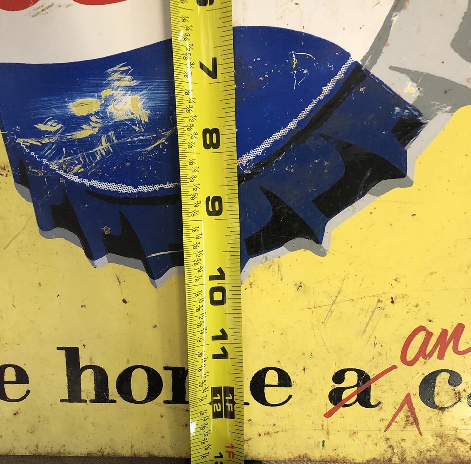 Vintage Porcelain Yellow Pepsi Sign | eBay