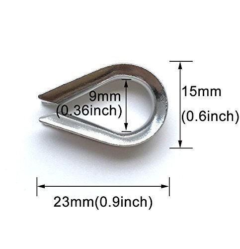50 PCS M3 Stainless Steel Thimble for 1/8 Inches Diameter Wire Rope ...