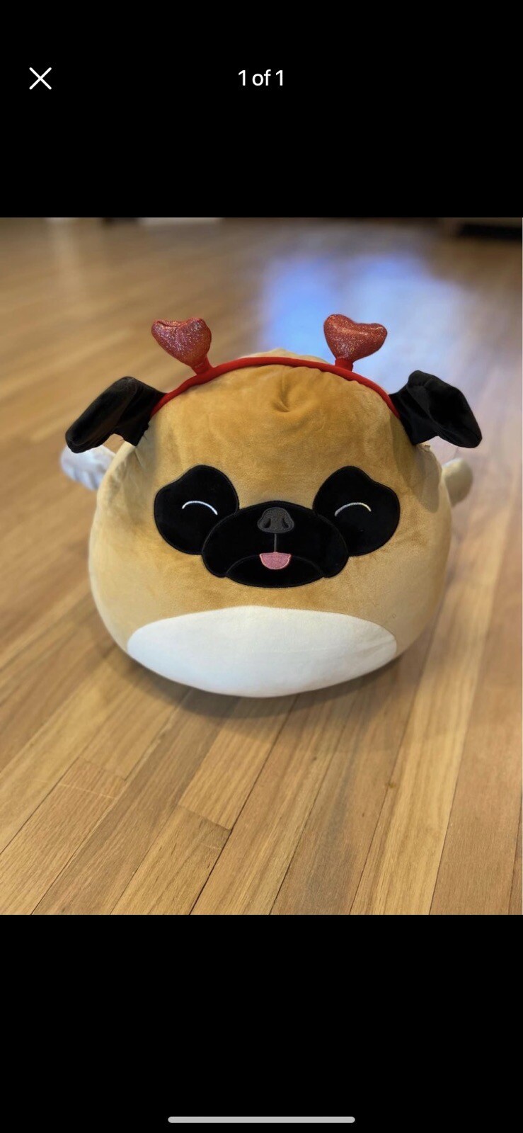 LIMITED EDITION Squishmallow Pam The Pug Dog Valentine’s Day 16" Wings ...
