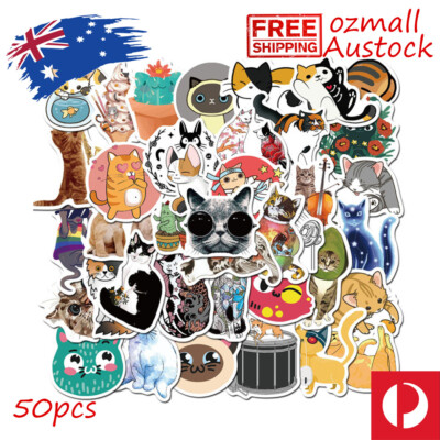 50pcs Cute Cat Kitten VSCO ins Decal Stickers Bomb Skateboard Laptop ...