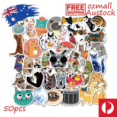 50pcs Cute Cat Kitten VSCO ins Decal Stickers Bomb Skateboard Laptop ...