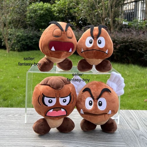 4Pcs Super Mario Bros Plush Goombrat Paragoomba Goomba Sleeping Stuffed ...