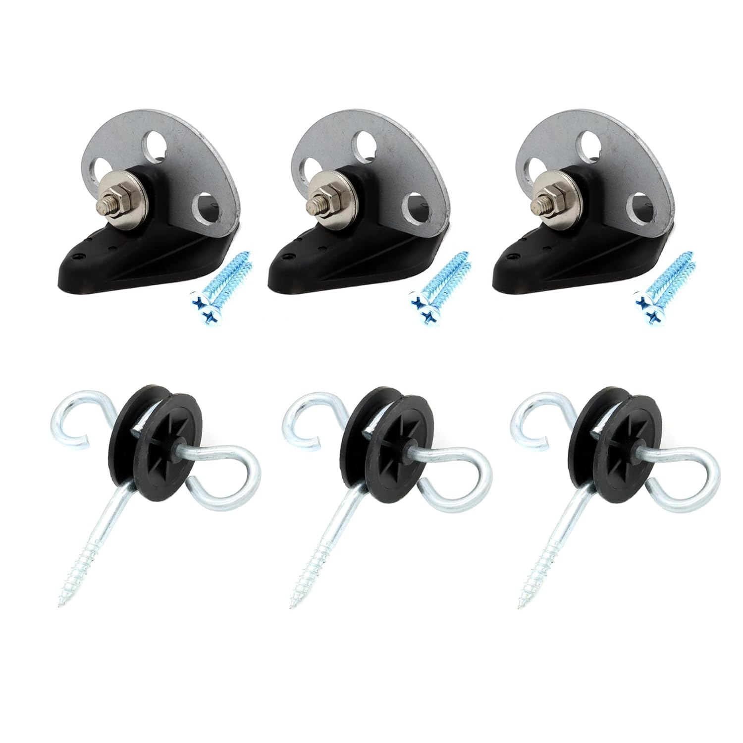 Electric Fence Screw-In Gate Handle Anchor and 3 Point Gate Connector ...