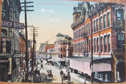 US, VINTAGE, PICTURE POSTCARD OF COMMERCE STREET IN SAN ANTONIO, TEXAS ...