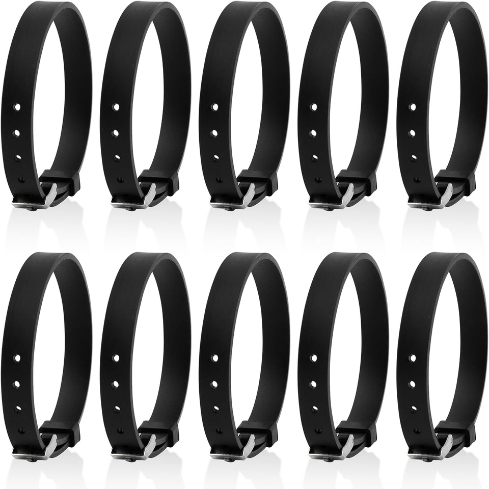 , 10 Pack 8Mm Wristbands Bracelets for Slide Letters Black Colors ...