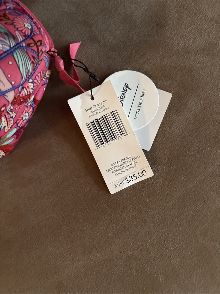 Vera Bradley Disney Little Mermaid Ariel’s Pink Lagoon Shell Cosmetic ...