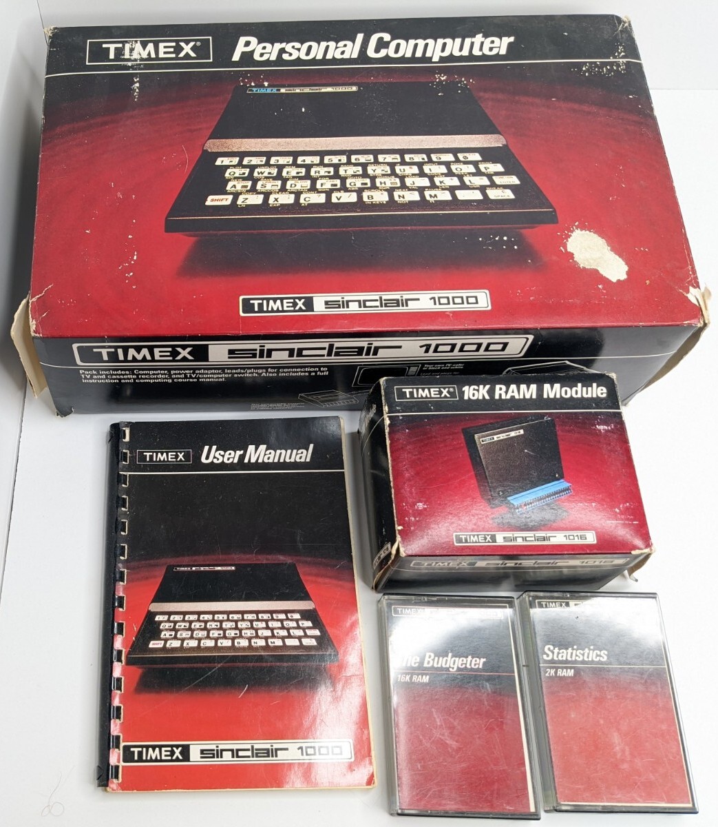 Vintage Timex Sinclair 1000 Bundle 16k RAM Module Add-On 2 Cassettes ...