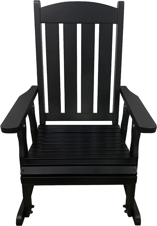 Heavy Duty Wooden Patio Rocking Chair - 600 LBS Capacity for Backyard ...