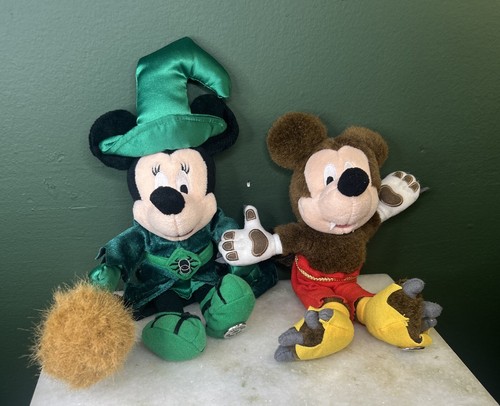 Walt Disney World Halloween 2001 Minnie Mouse Witch Plush Mickey Wolf ...