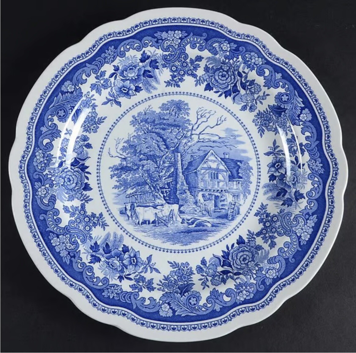 Spode Blue Room English Countryside “Farmhouse” Dinner Plate 10.5” MINT ...