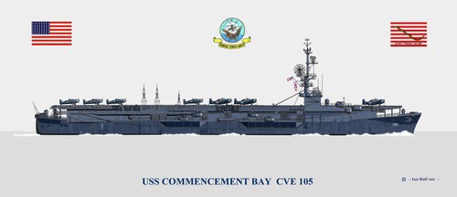 USS Commencement Bay CVE-105 Ship Print US Navy | eBay