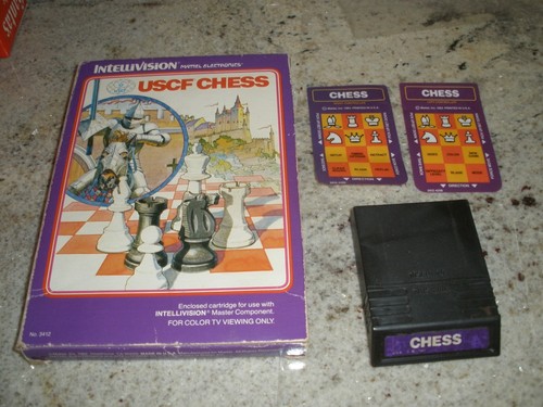 VINTAGE INTELLIVISION MATTEL ELECTRONICS USCF CHESS BOX GAME 2 OVERLAYS ...