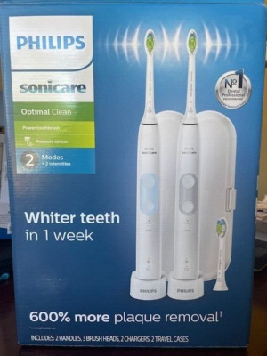 Philips Sonicare Optimal Clean Electric Toothbrush 2 Pack HX6829/75 ...