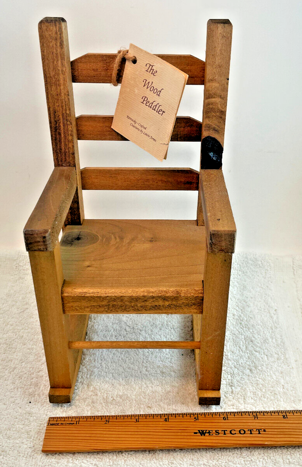Vintage Shaker Ladder Back Doll Bear Chair 12" Tall Handcrafted The ...