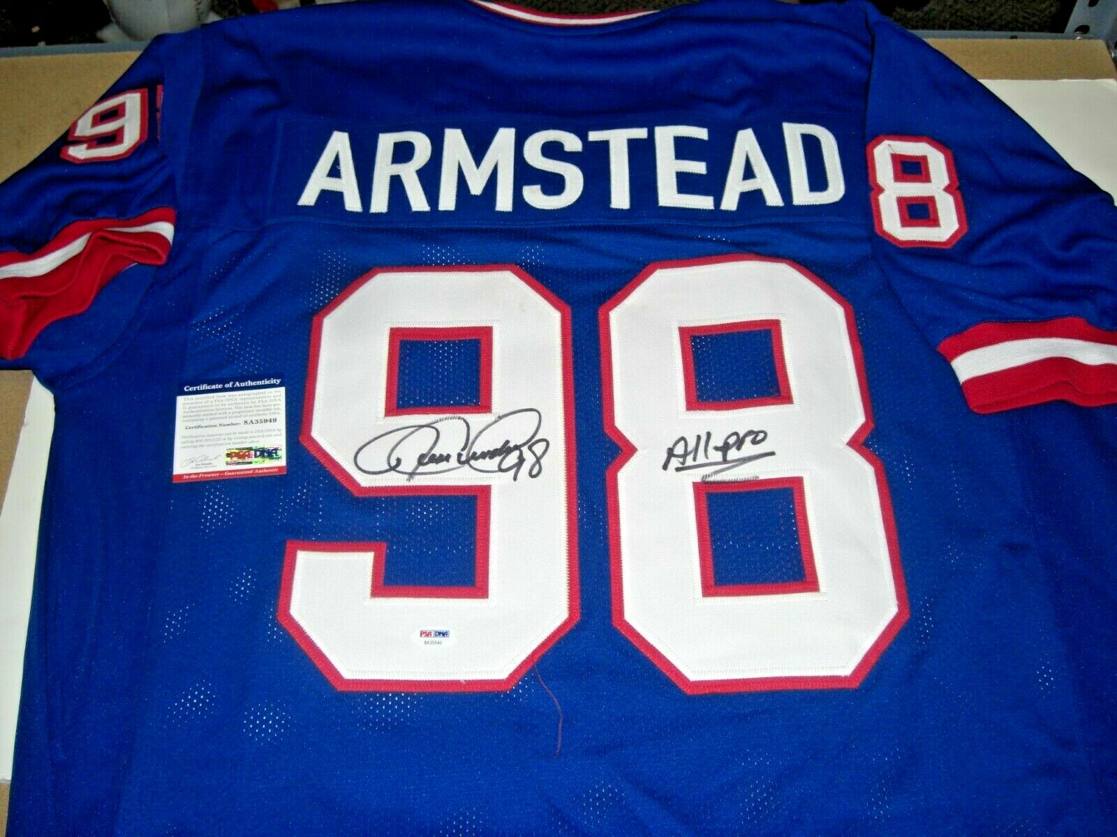 JESSE ARMSTEAD NEW YORK GIANTS 5 X PROBOWL LAST ONE PSA/DNA/COA SIGNED ...