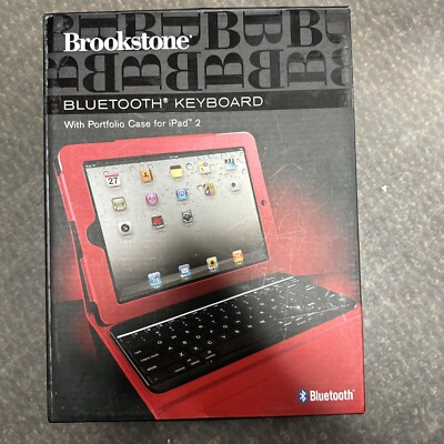 Brookstone Bluetooth Keyboard w/Portfolio Case for Apple iPad 2 RED | eBay