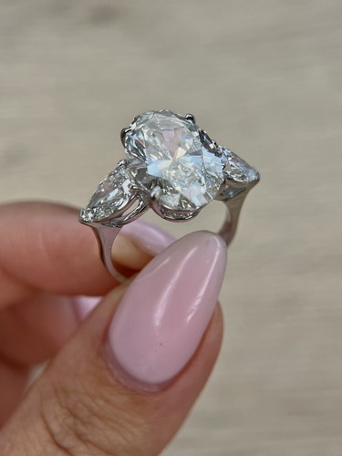 Igi Diamond Ring VS1 F Oval Cut CVD 10.76 Ct Lab-Created IGI Certified ...