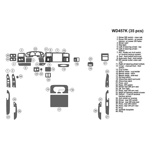 For Ford F-650 02-10 B&I 2D Real Gray Birdseye Maple Large Dash Kit 35 ...