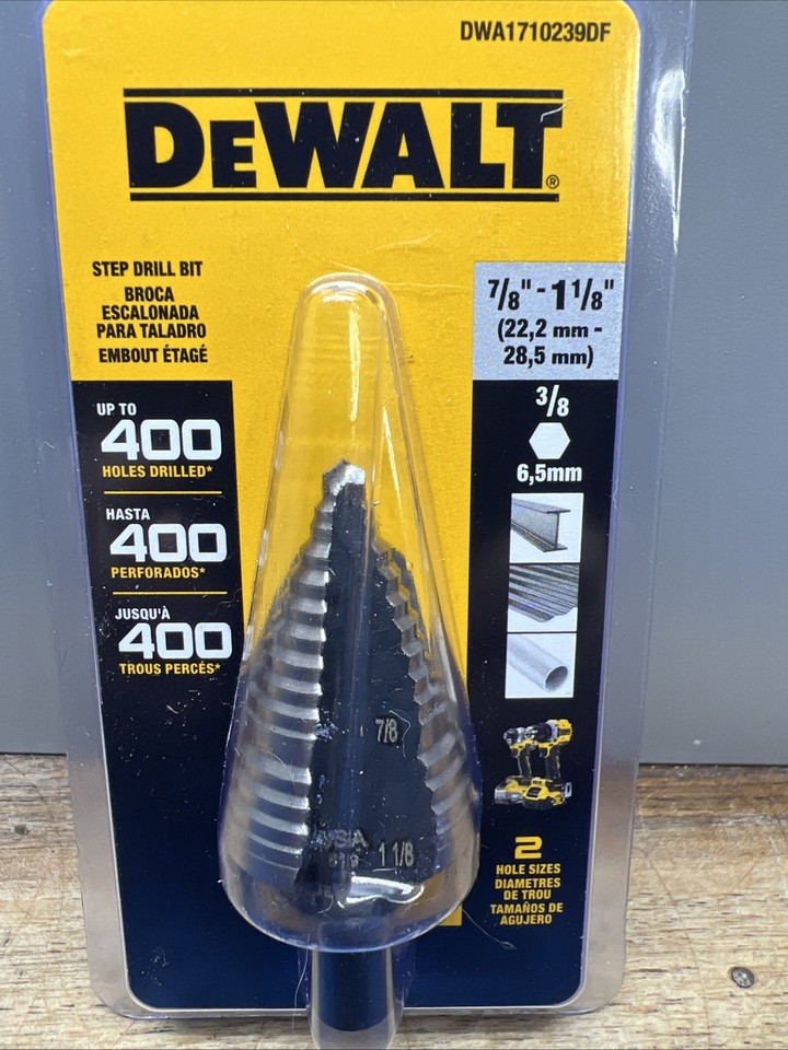 DeWalt Step Drill Bit ( 7/8-in to 1-1/8-in ) DWA1710239DF New Sealed | eBay
