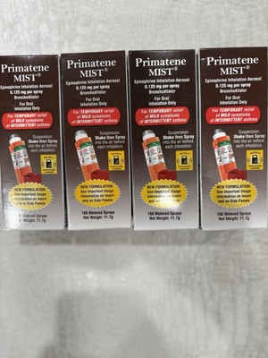4 PACK Primatene Mist. 160 Sprays Each. New & Sealed. Exp: 6/26+. FREE ...