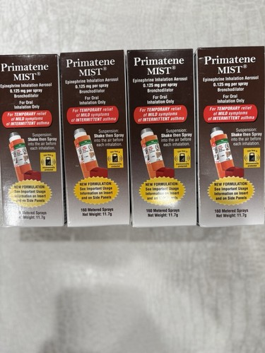 4 PACK Primatene Mist. 160 Sprays Each. New & Sealed. Exp: 6/26+. FREE ...