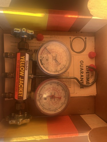 Ritchie Yellow Jacket Test And Charging Manifold With Gauges & Hoses | eBay