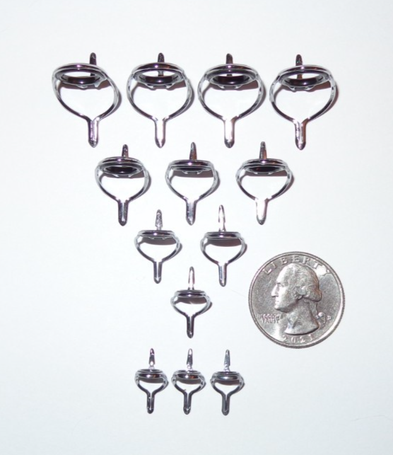 New Lot of 13 American Tackle NCRLC Chrome RingLock Fishing Rod Guides ...