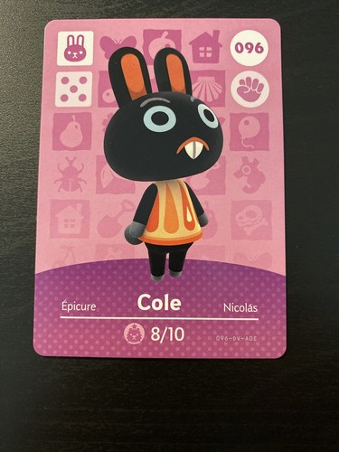#096 Cole - Animal Crossing Amiibo Card, Series 1, US Version Nintendo ...