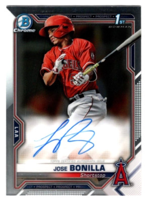 Jose Bonilla 2021 Bowman Chrome 1st Year Prospect Autograph Auto SP ...