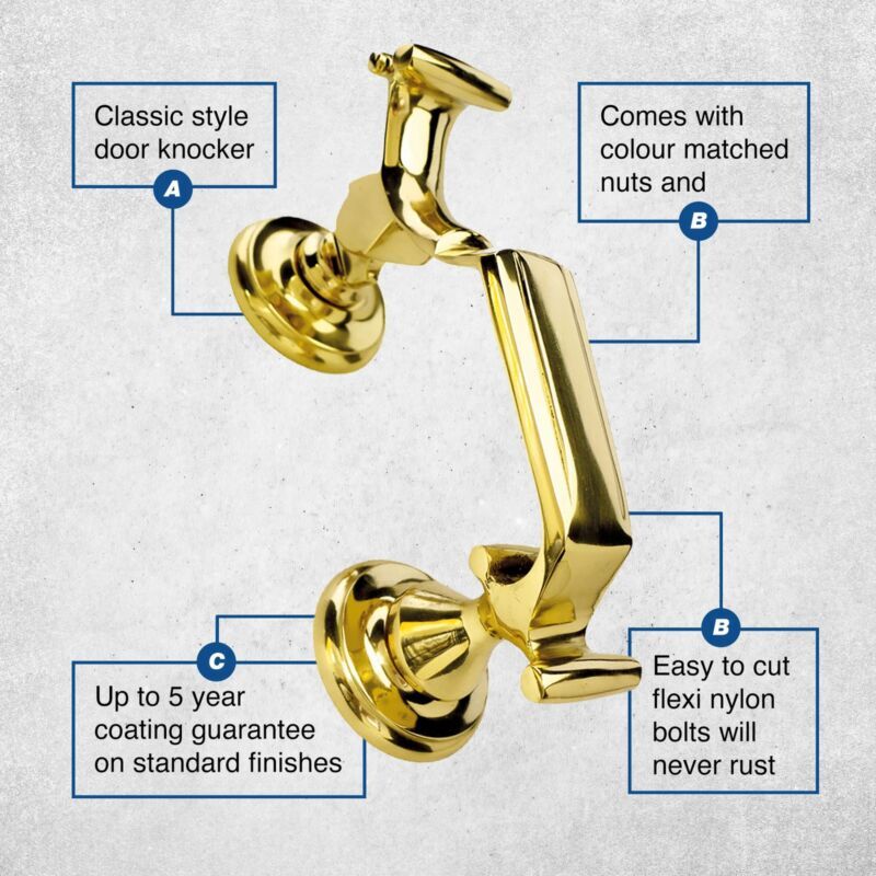 UAP Large Traditional Doctor Door Knocker 190mm Screw Fix Vintage Style ...