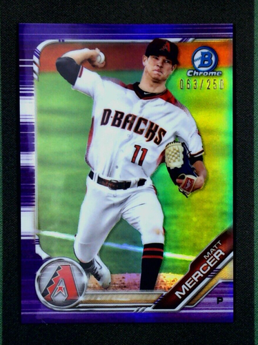 2019 Bowman Chrome Draft Matt Mercer Purple Refractor Prospect /250 #55 ...