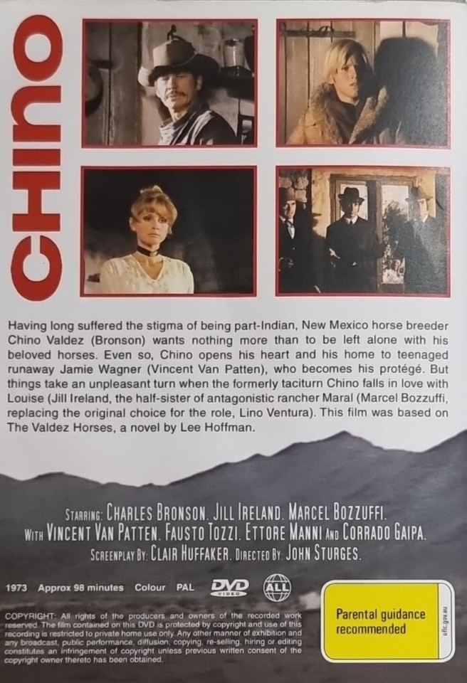 Chino DVD - Charles Bronson (Region All, 1973) Free Post | eBay