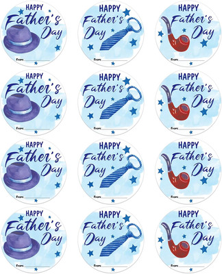 Fathers Day Stickers - 36Pcs Happy Father'S Day Gift Tags Labels 1.5 ...
